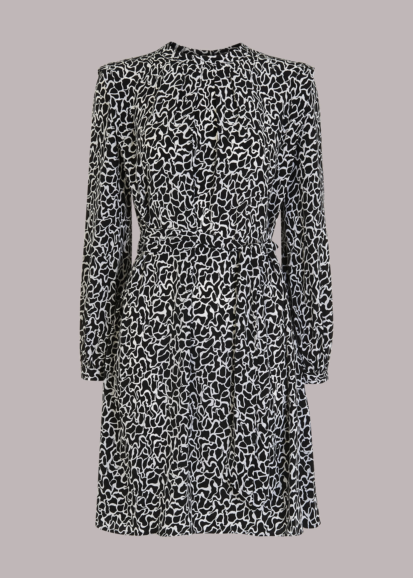 Black/Multi Swirl Print Belted Dress | WHISTLES | Whistles UK