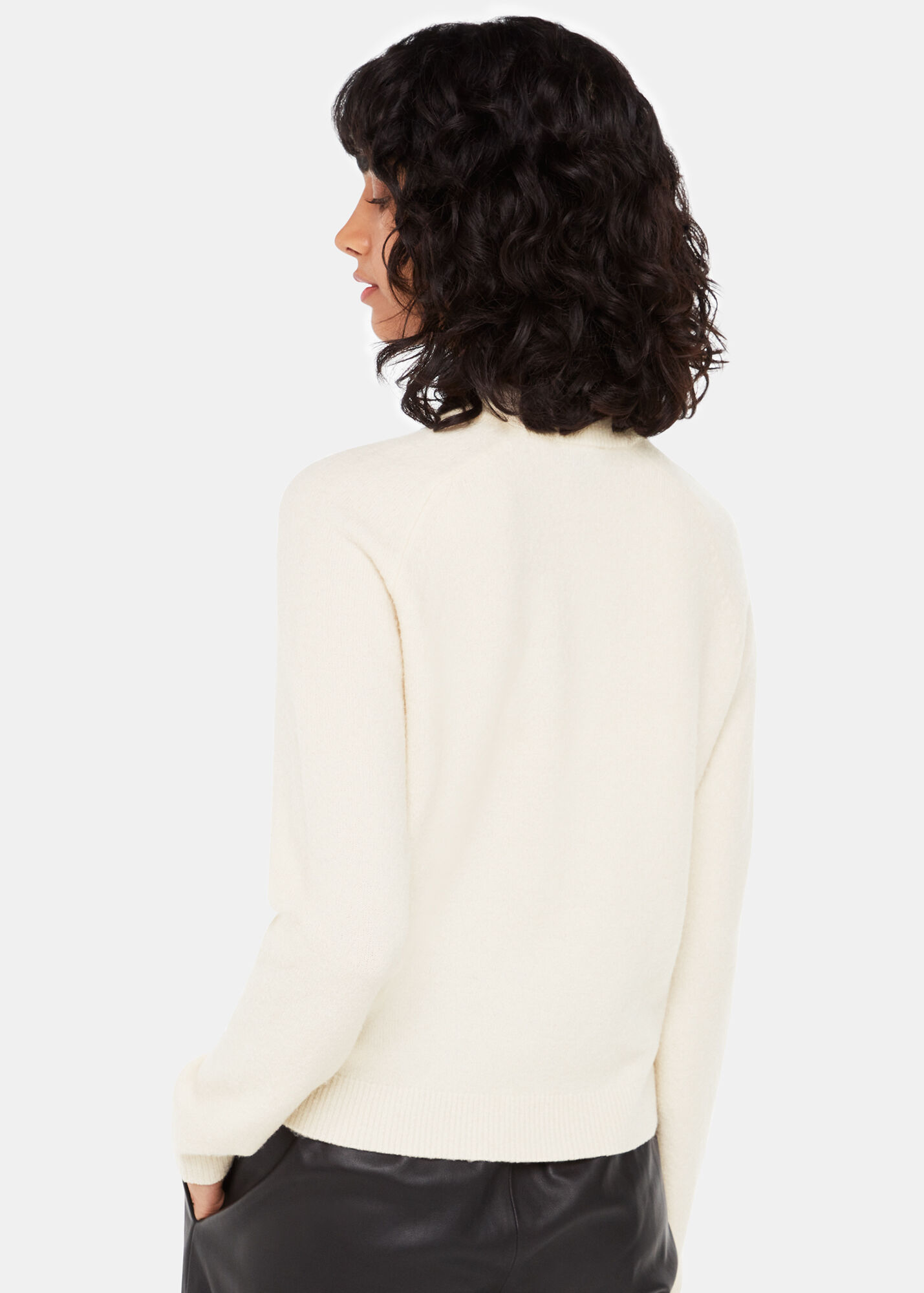 Ivory Wool Textured Crew Neck Knit | WHISTLES