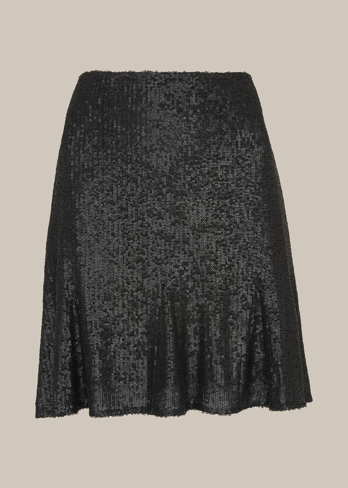 Black Carly Sequin Flippy Skirt | WHISTLES | Whistles UK