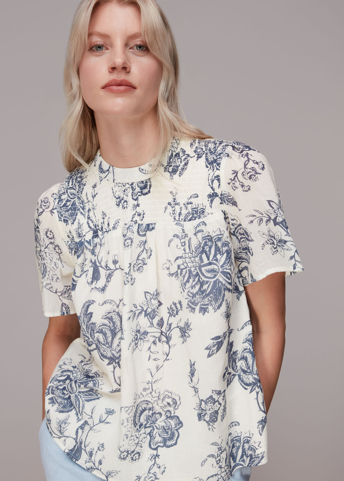 Multicolour Contemporary Floral Blouse | WHISTLES | Whistles UK