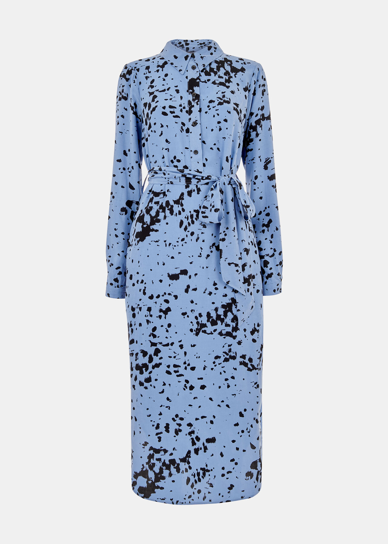 Blue/Multi Smudged Spot Print Imie Dress | WHISTLES