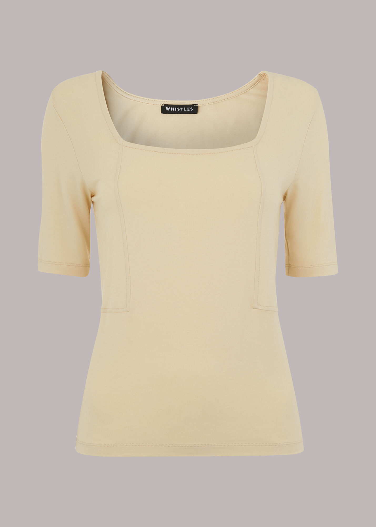 Stone Square Neck T-Shirt | WHISTLES | Whistles UK