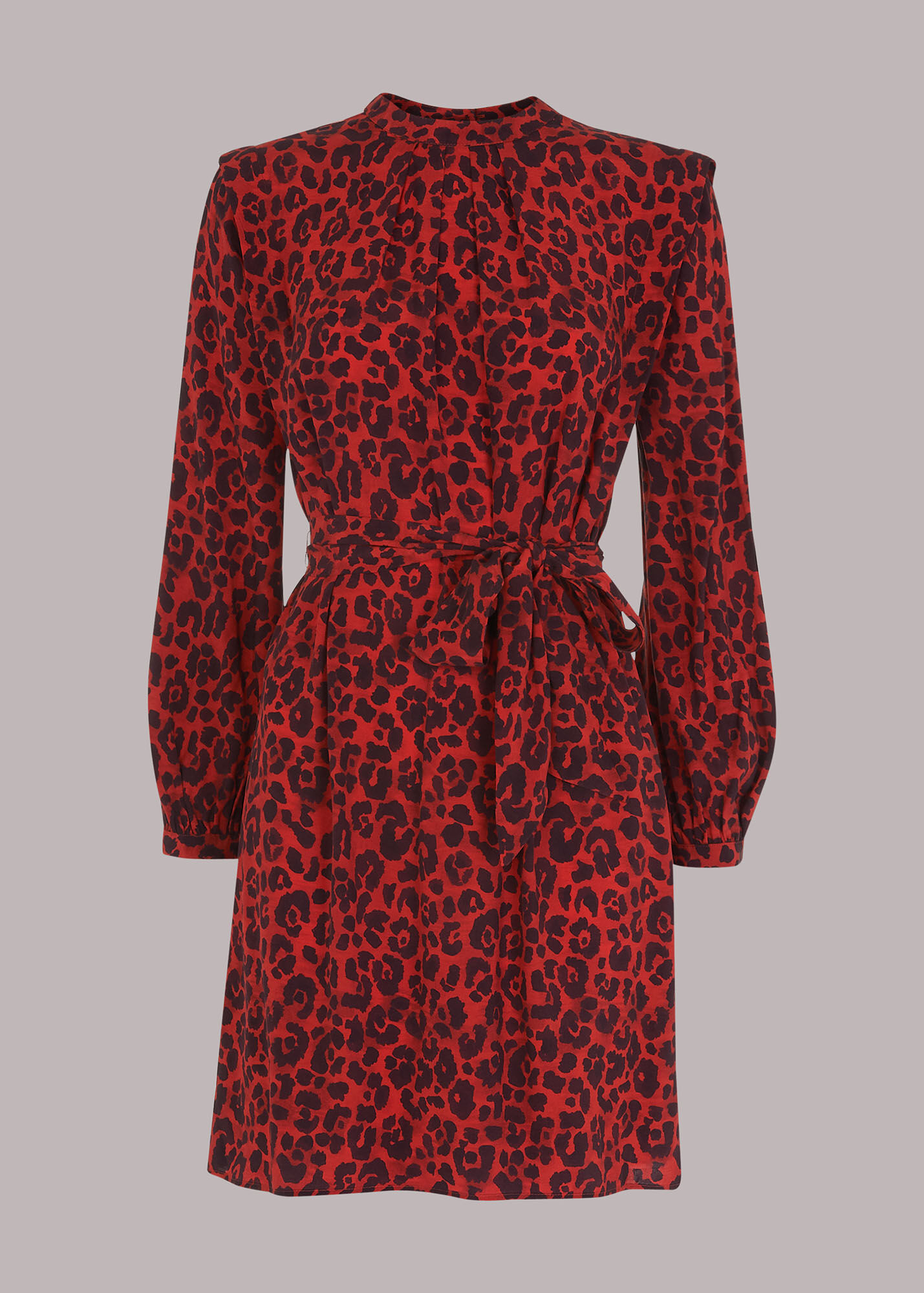 Red/Multi Belted Animal Print Dress | WHISTLES | Whistles UK