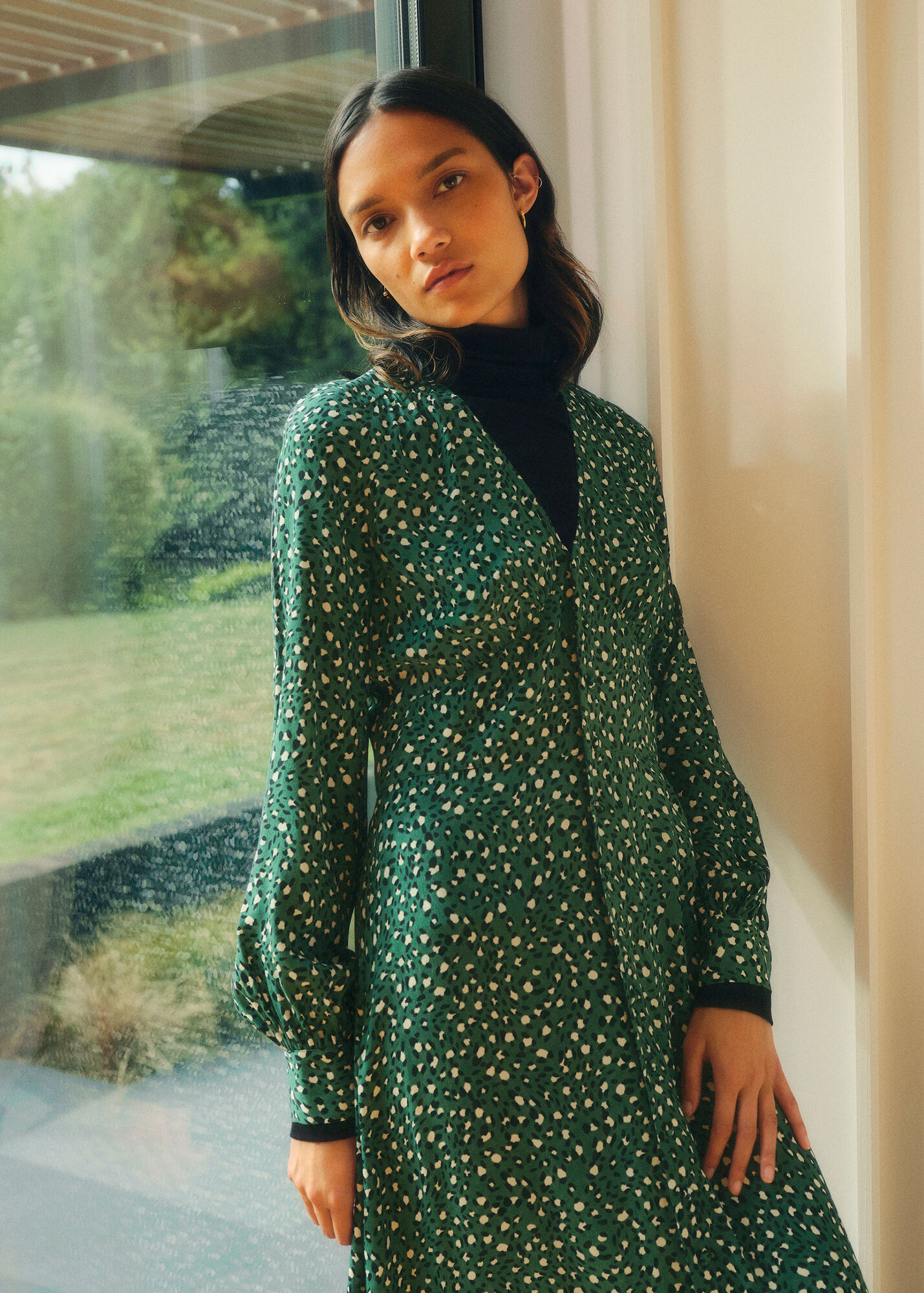 Multicolour Wild Leopard Print Midi Dress | WHISTLES | Whistles UK