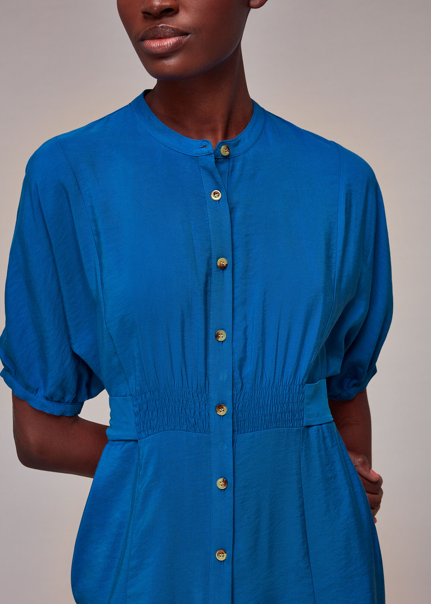 Blue Amber Midi Dress | WHISTLES | Whistles UK