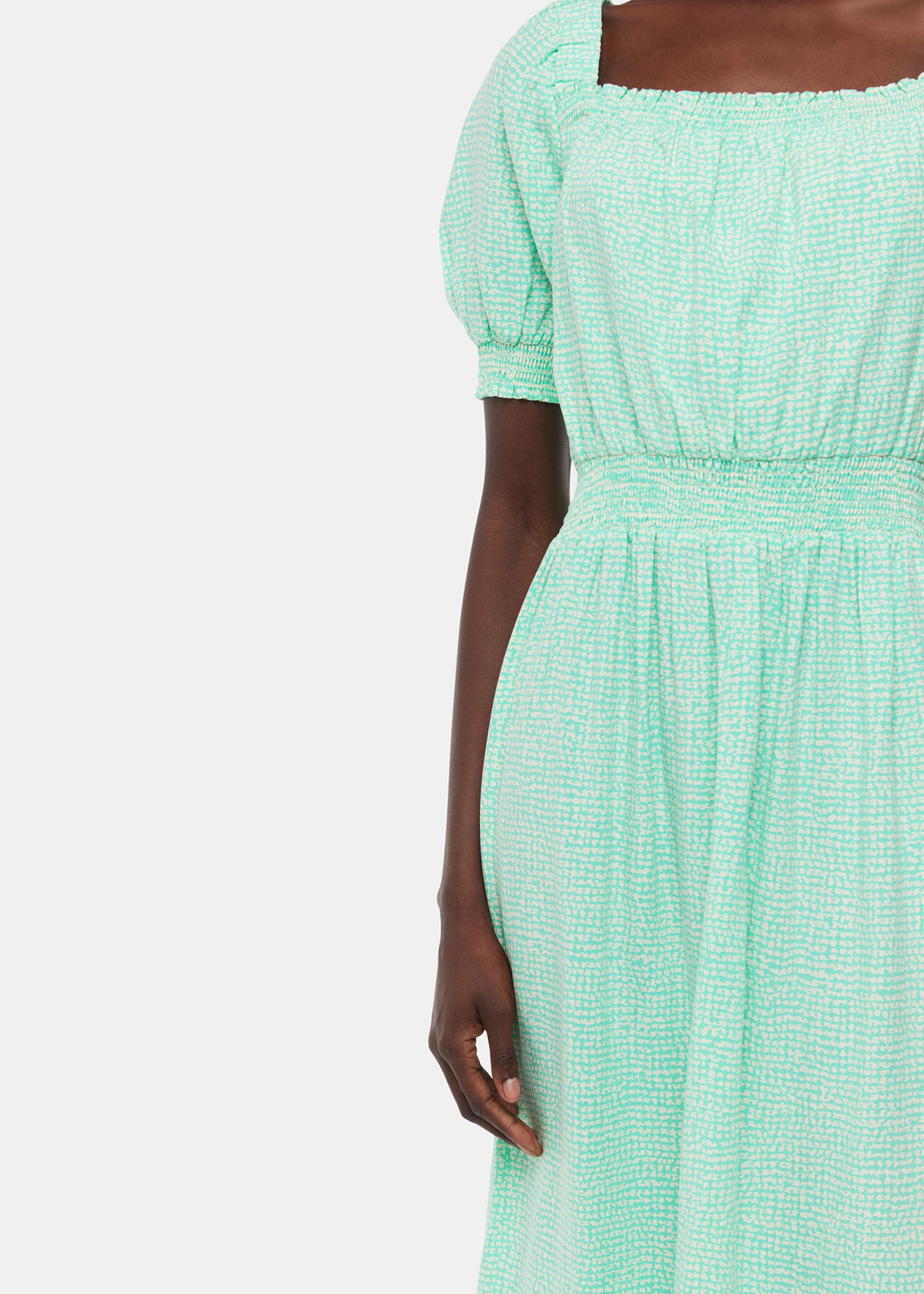 Green/Multi Scribble Check Dress | WHISTLES