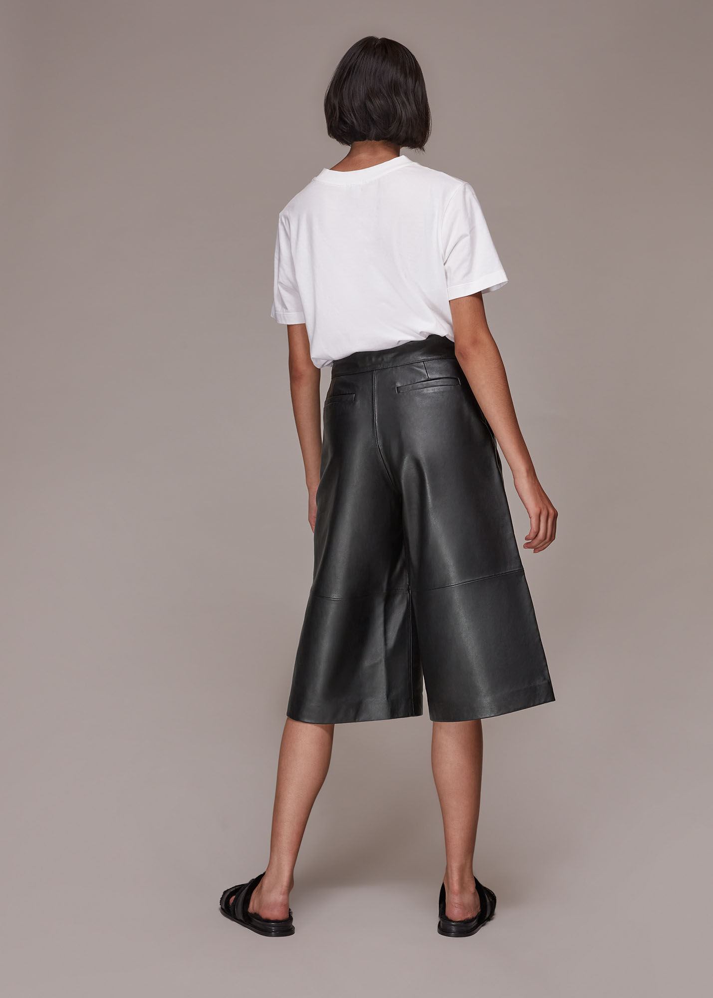 Black Leather Culotte | WHISTLES | Whistles UK