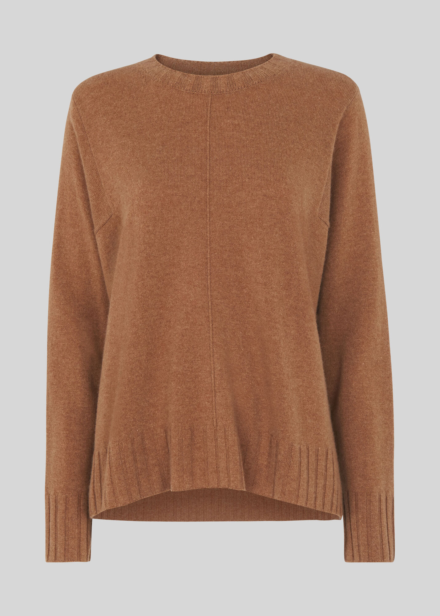 Camel Cashmere Crew Neck Sweater | WHISTLES | Whistles UK