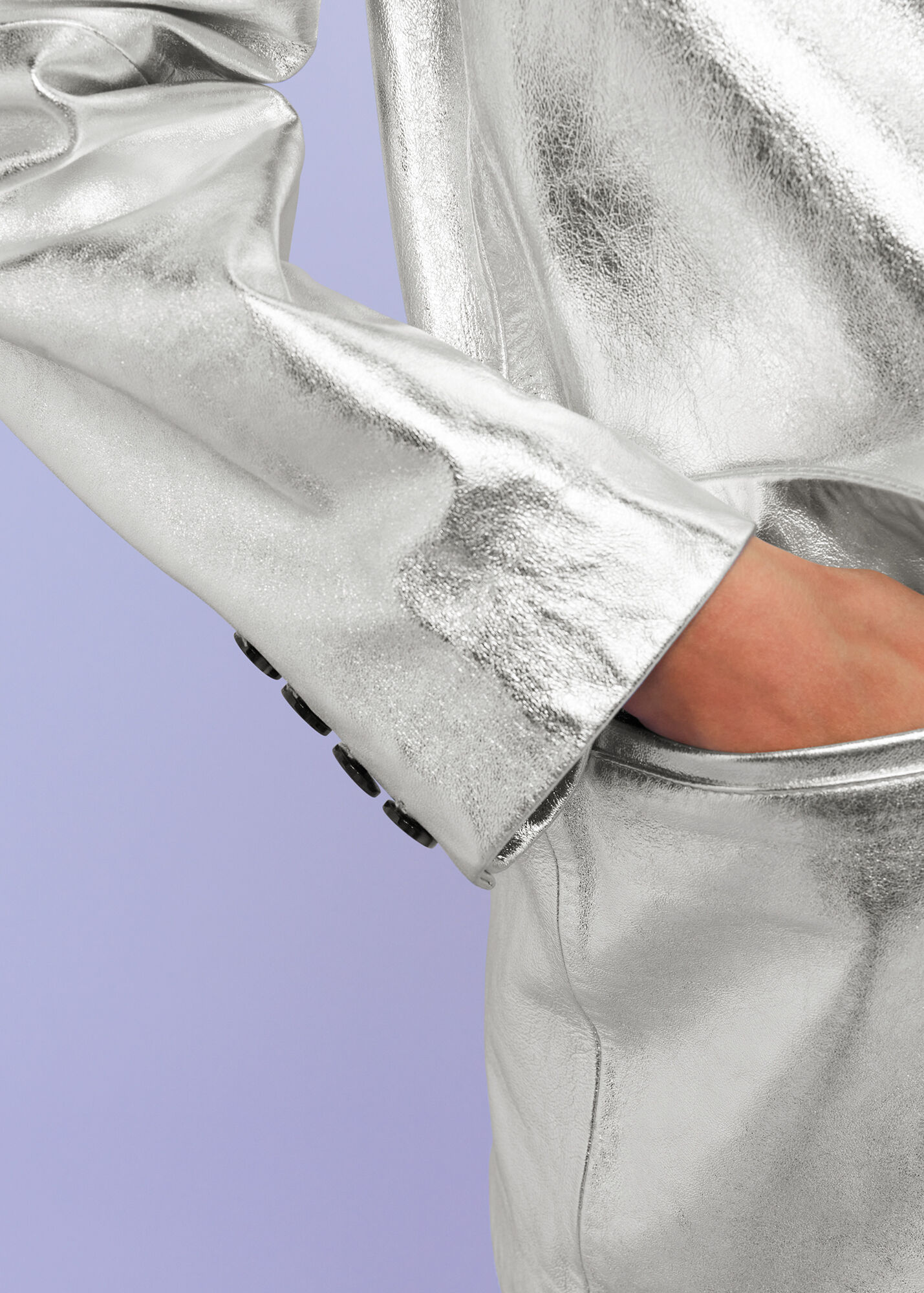 Silver Cosmo Leather Blazer | WHISTLES | Whistles US