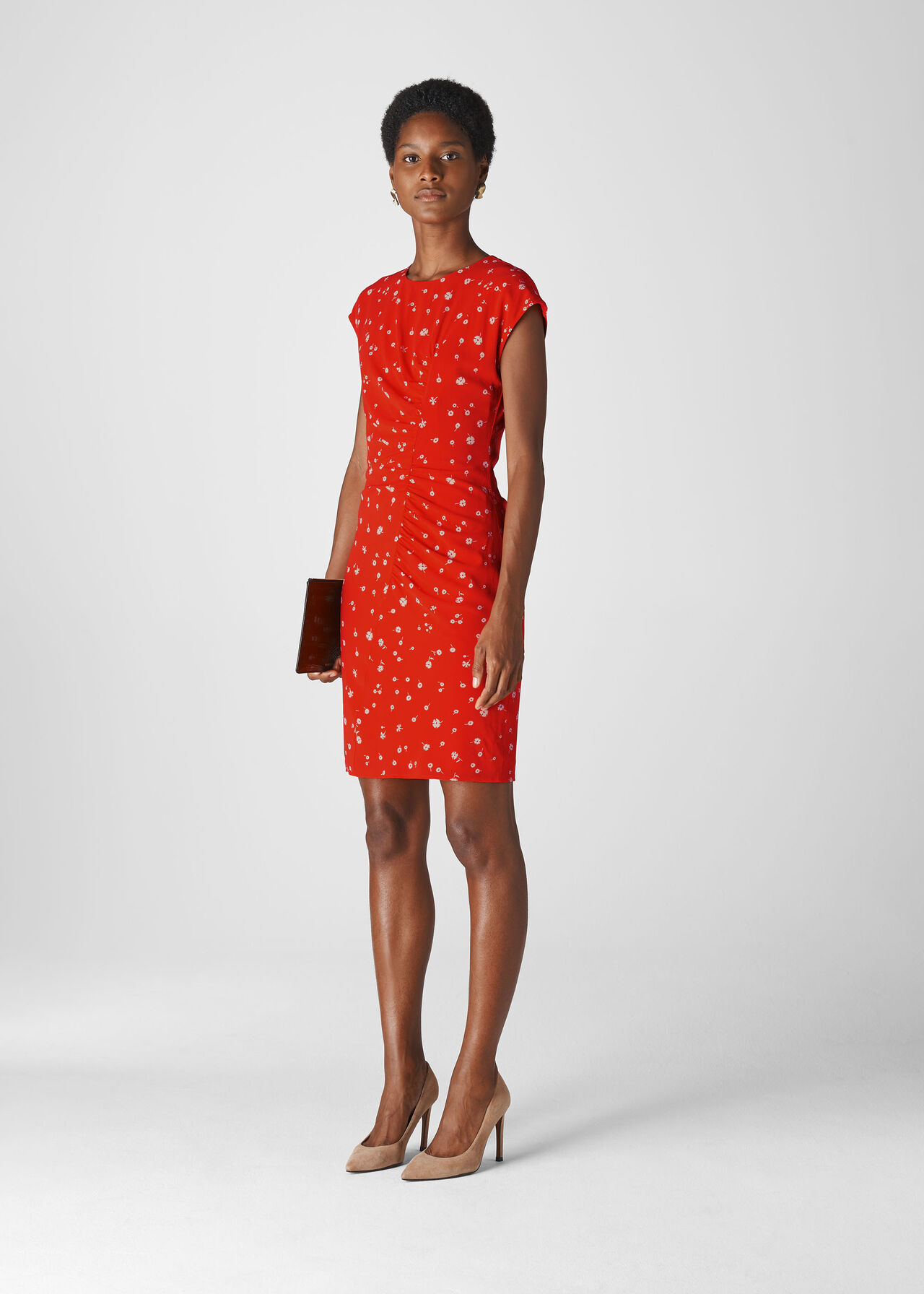 Red/Multi Daisy Chain Print Bodycon | WHISTLES | Whistles UK