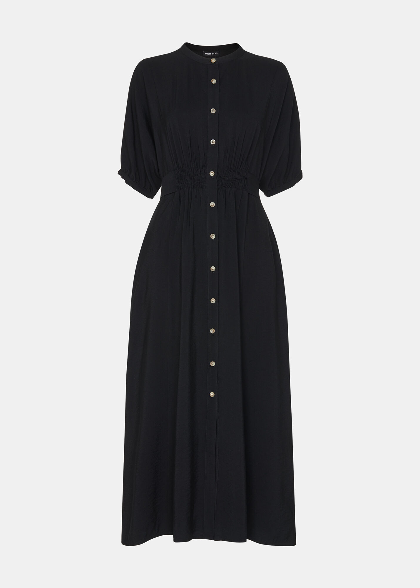 Black Amber Midi Dress | WHISTLES | Whistles UK