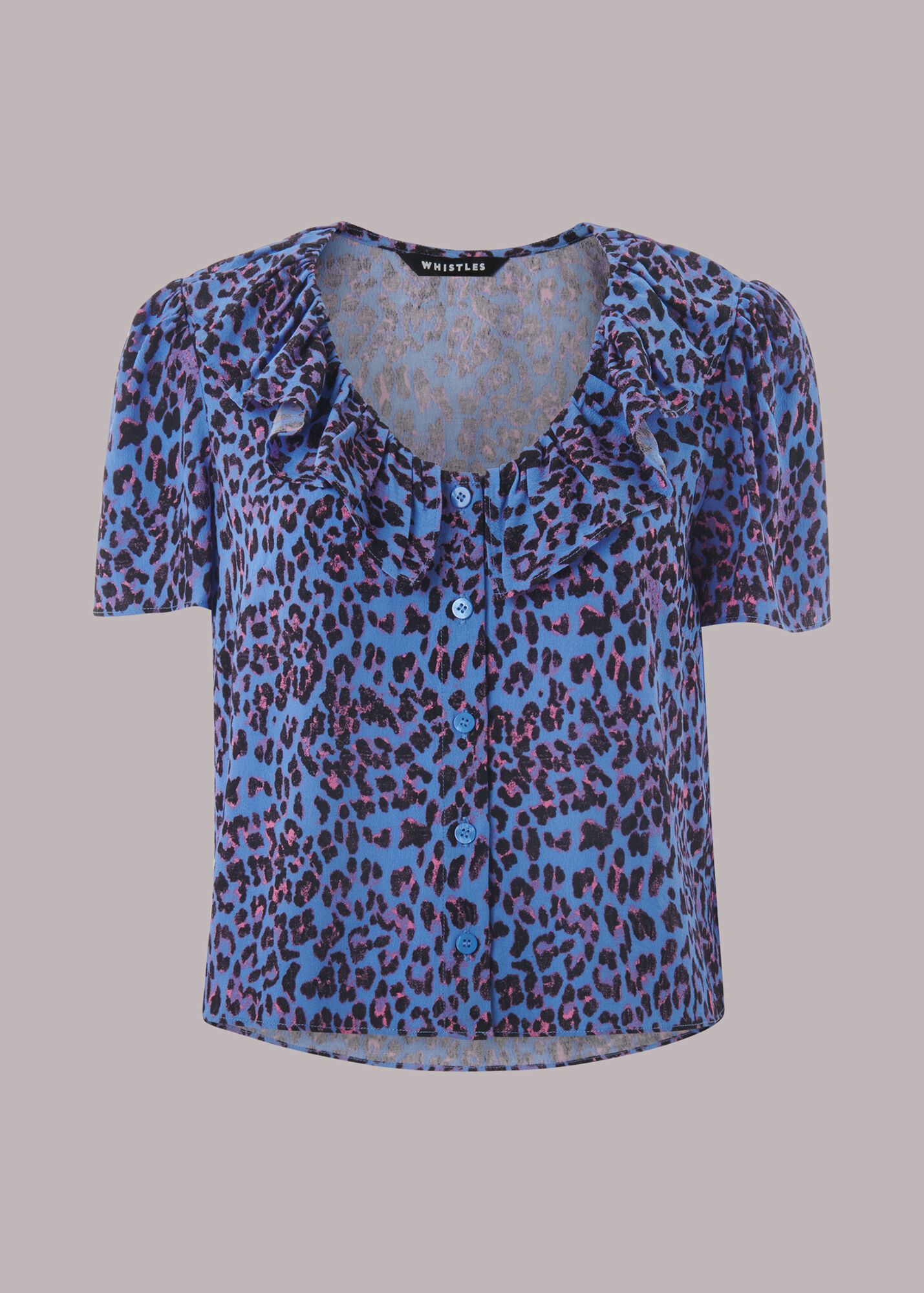 Purple/Multi Cheetah Print Blouse | WHISTLES | Whistles UK