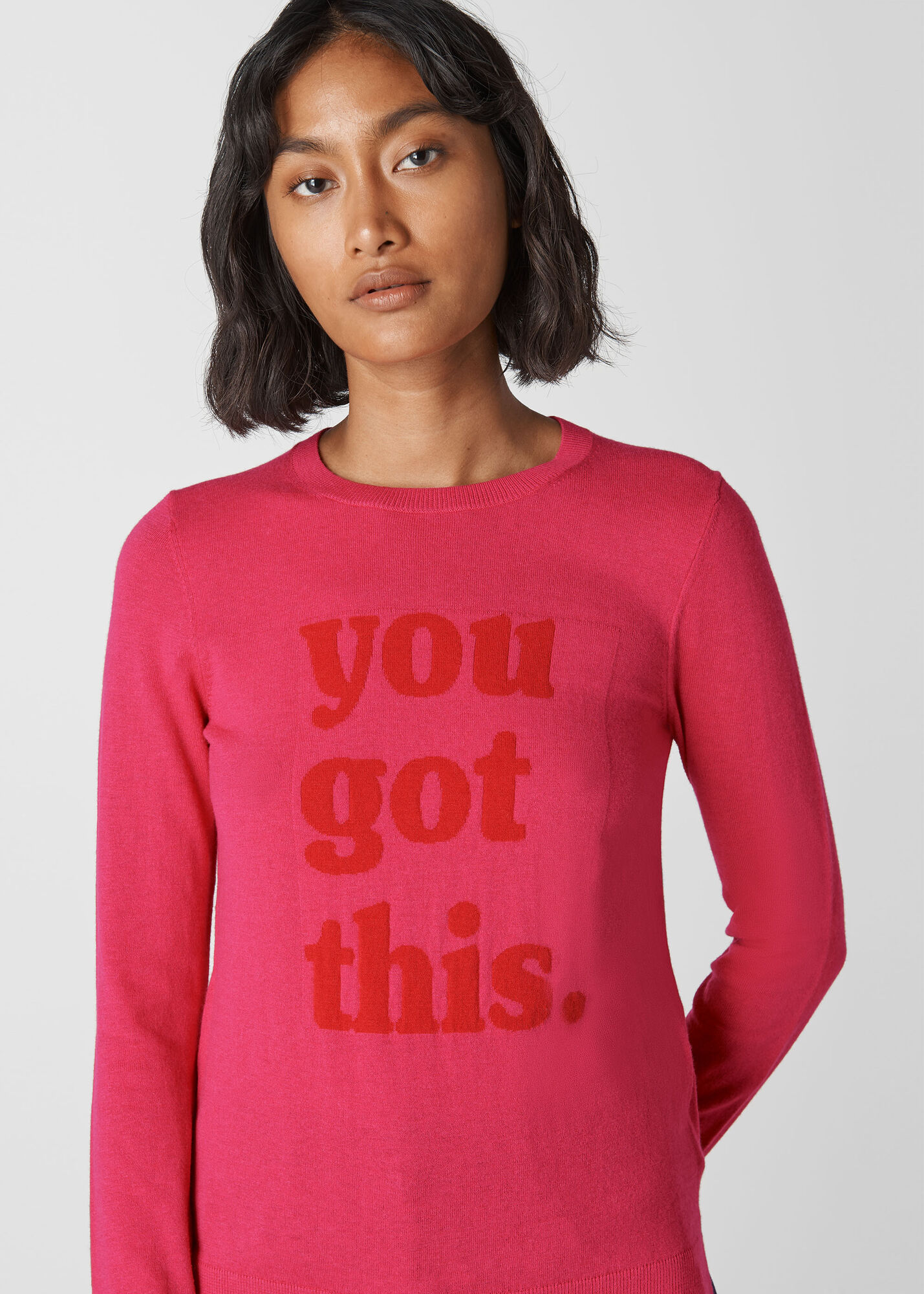 Pink You Got This Logo Knit | WHISTLES | Whistles UK