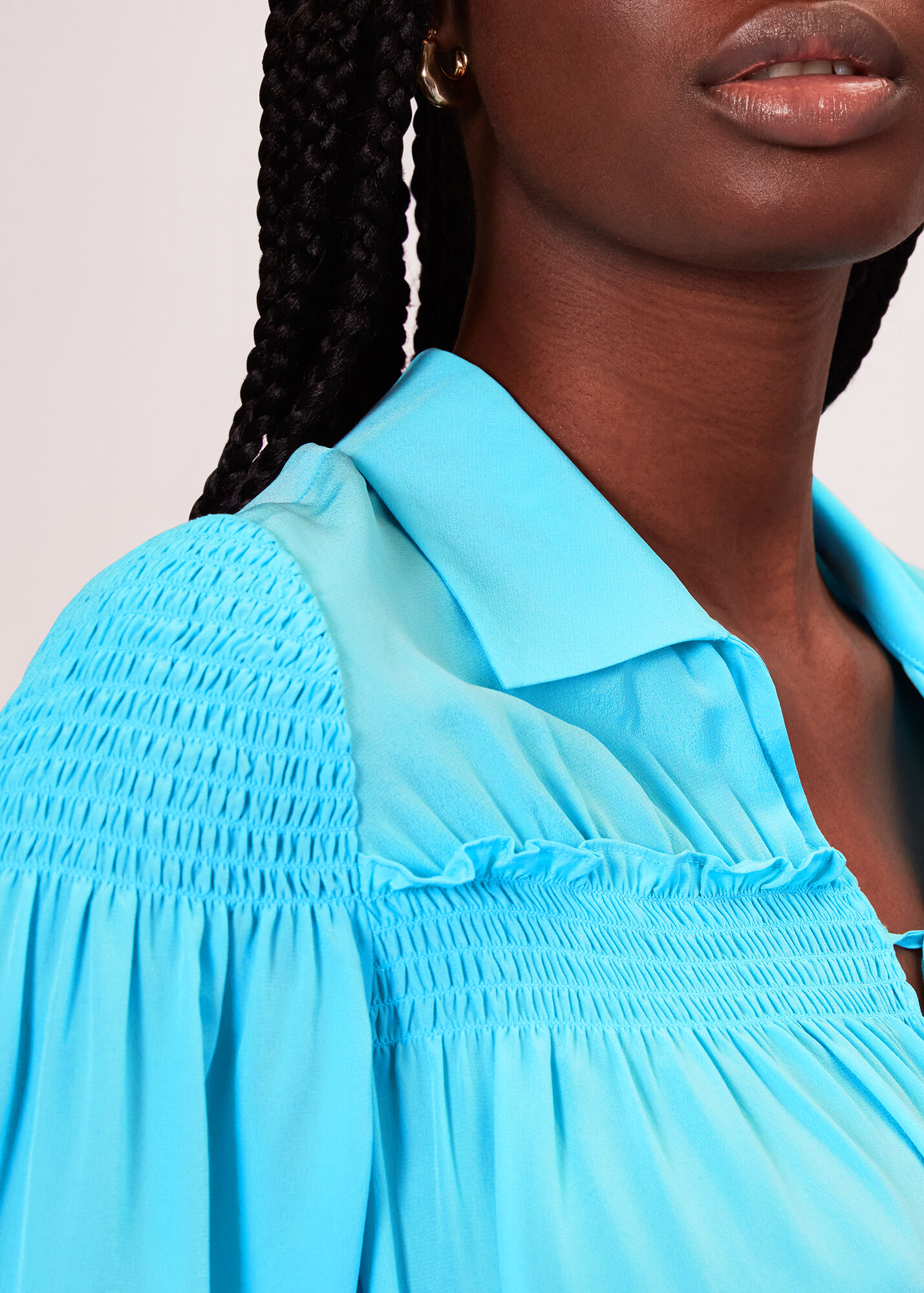 Blue Eleanor Tie Front Shirt | WHISTLES | Whistles UK
