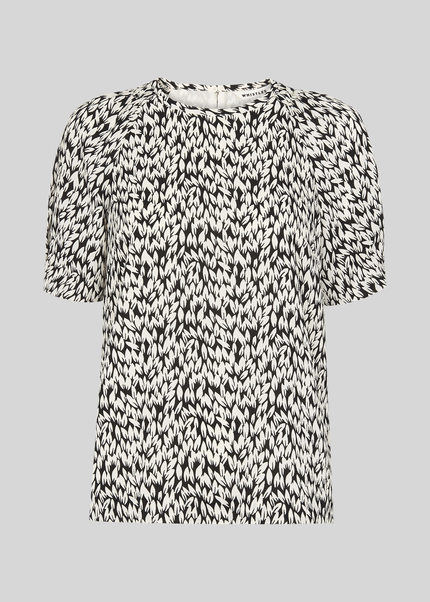 Black/White Petal Print Shell Top | WHISTLES | Whistles UK