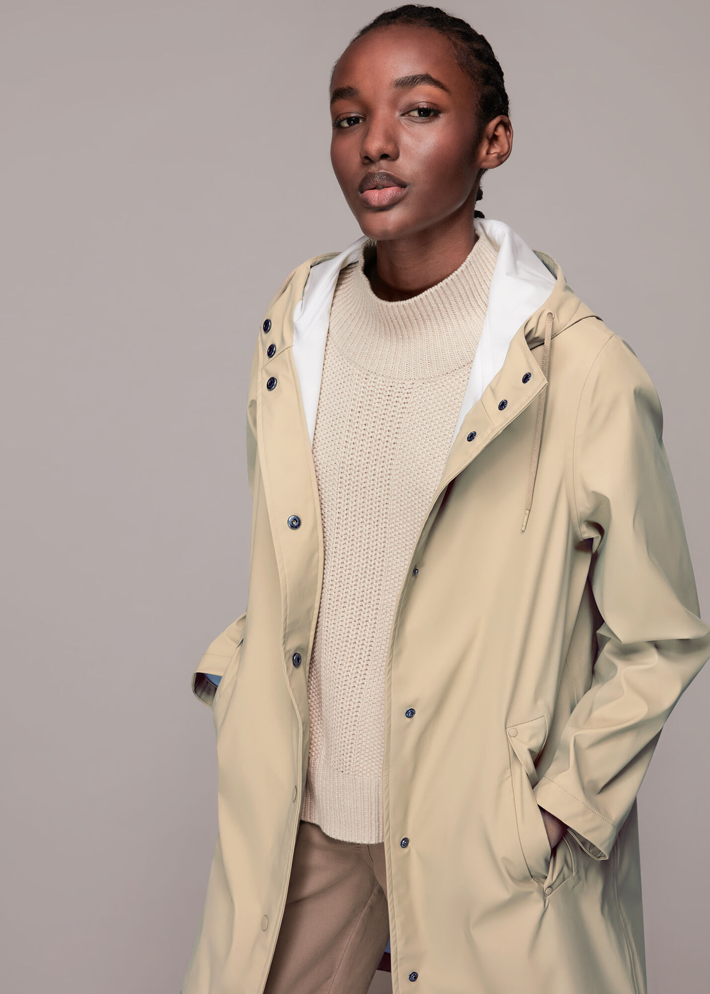 Camel Water Resistant Mac | WHISTLES | Whistles UK
