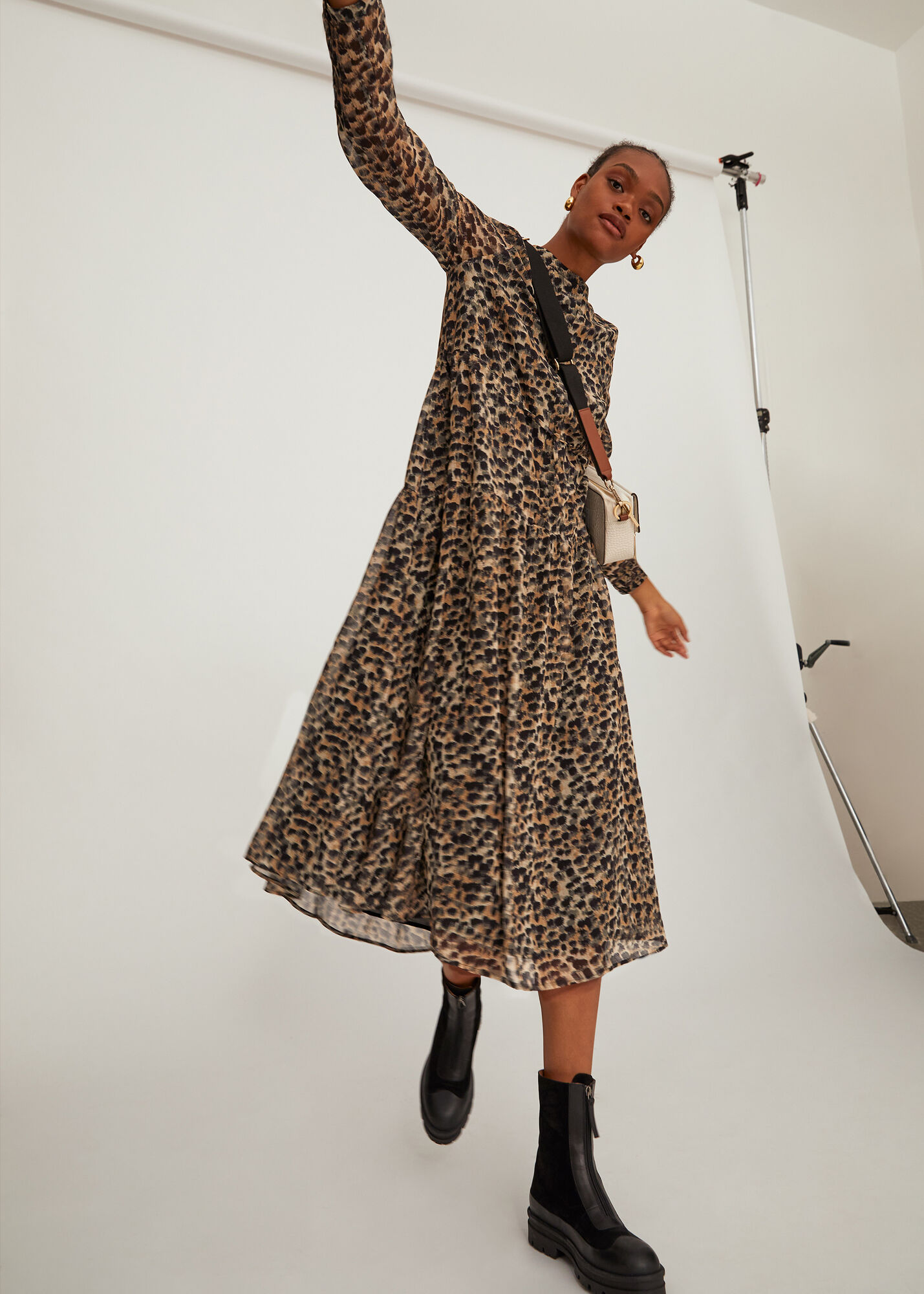 Multicolour Brushmark Animal Print Dress | WHISTLES | Whistles UK