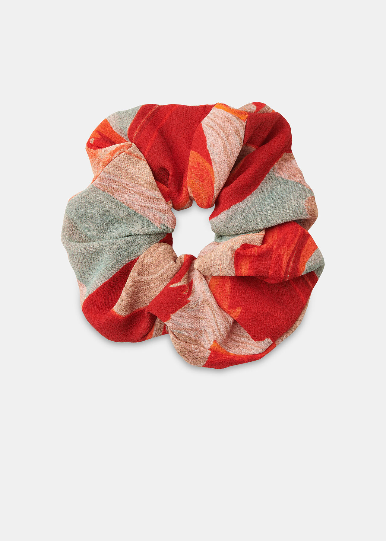Red/Multi Marble Print Scrunchie | WHISTLES | Whistles US