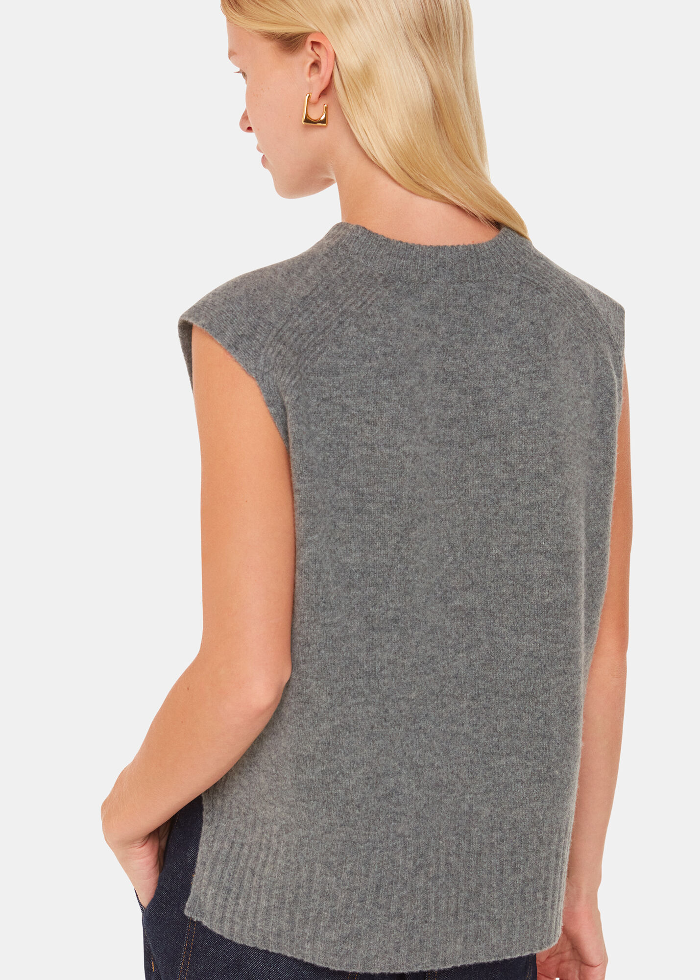 Ivory Wool Sleeveless Tank | WHISTLES