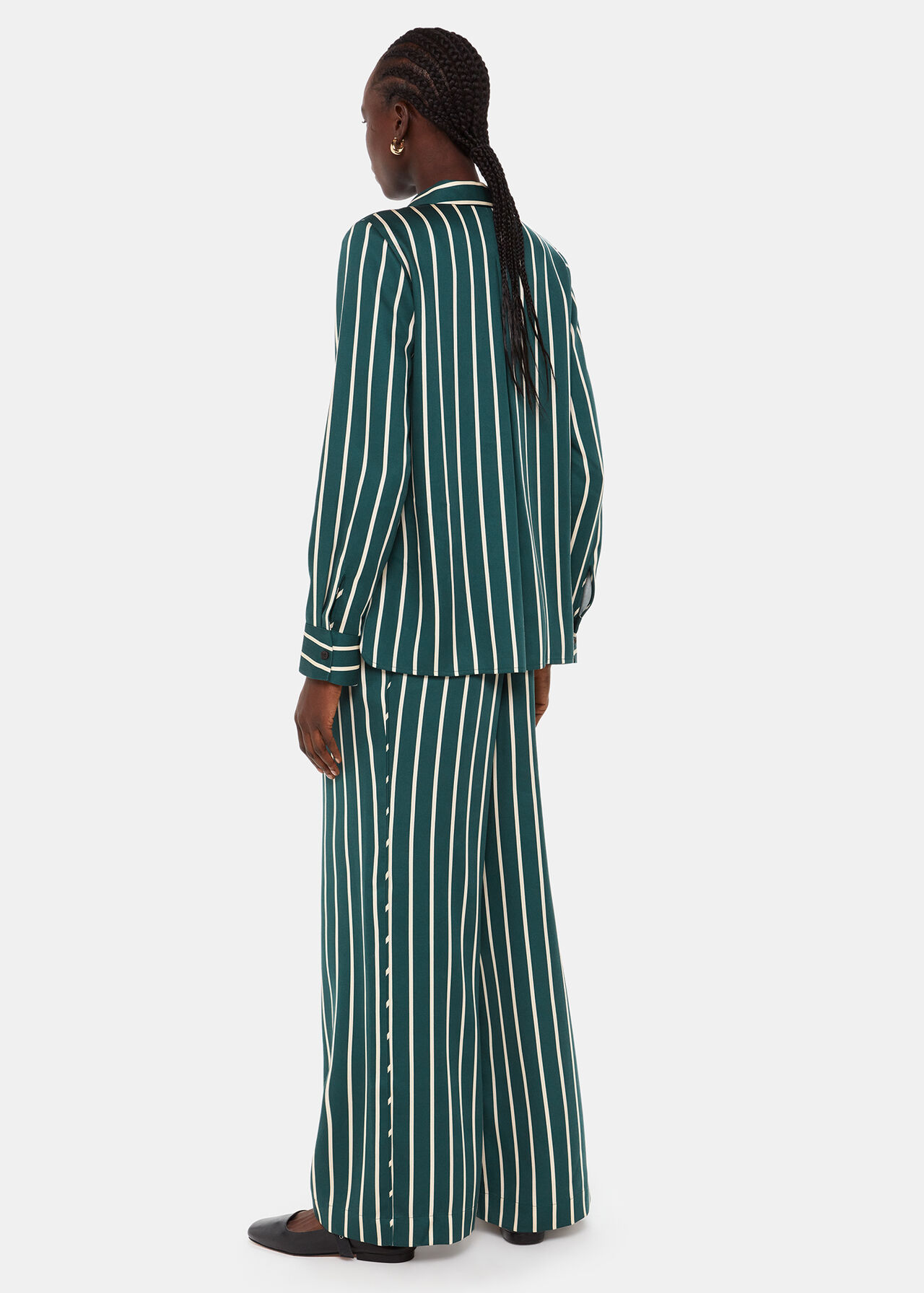 Green/Multi Alex Stripe Trouser | WHISTLES