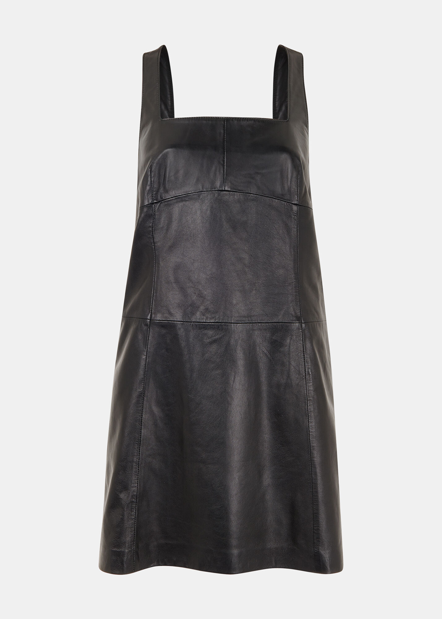 Black Leather Pinafore Dress | WHISTLES | Whistles US