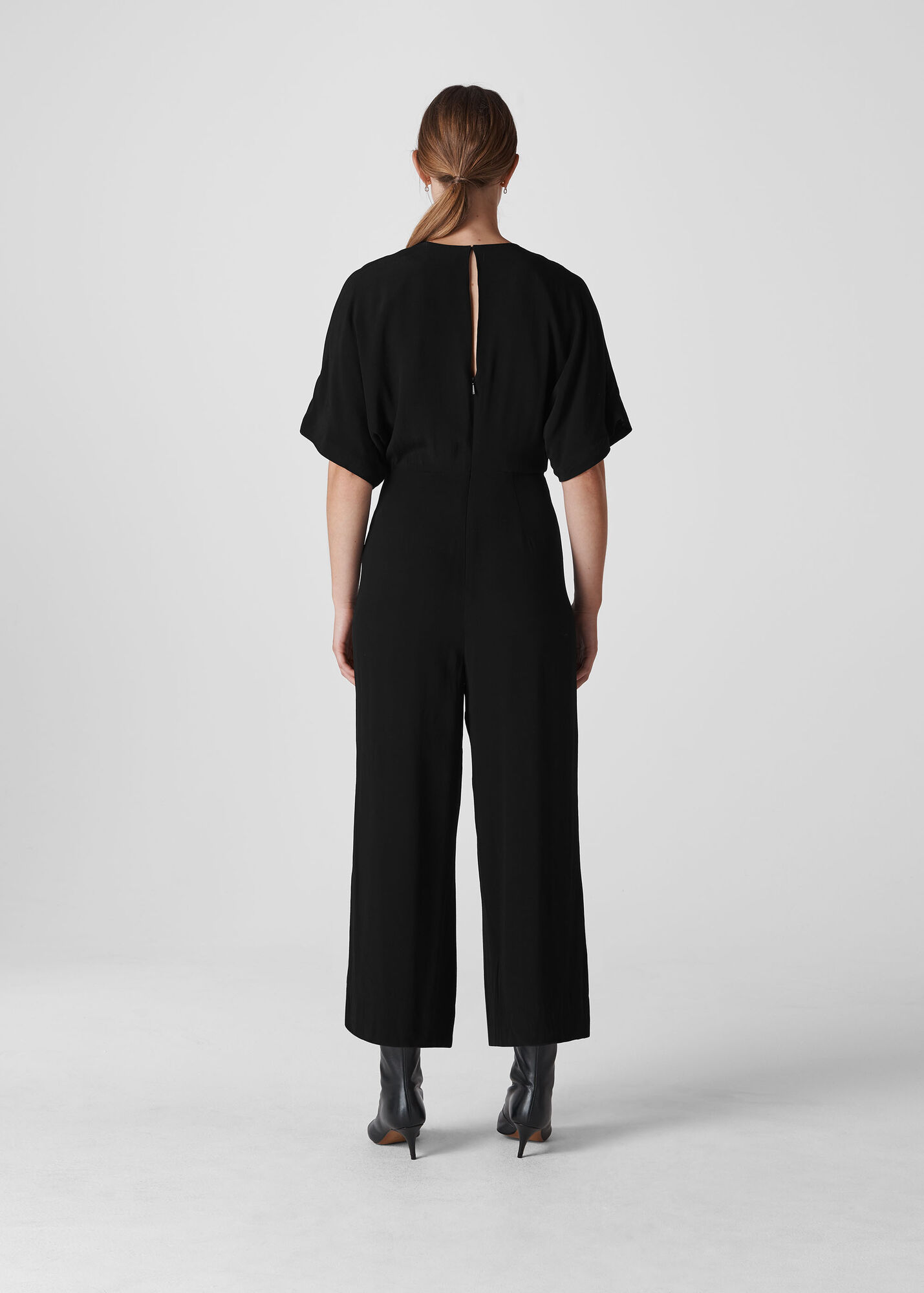 Black Fernanda Button Jumpsuit | WHISTLES | Whistles