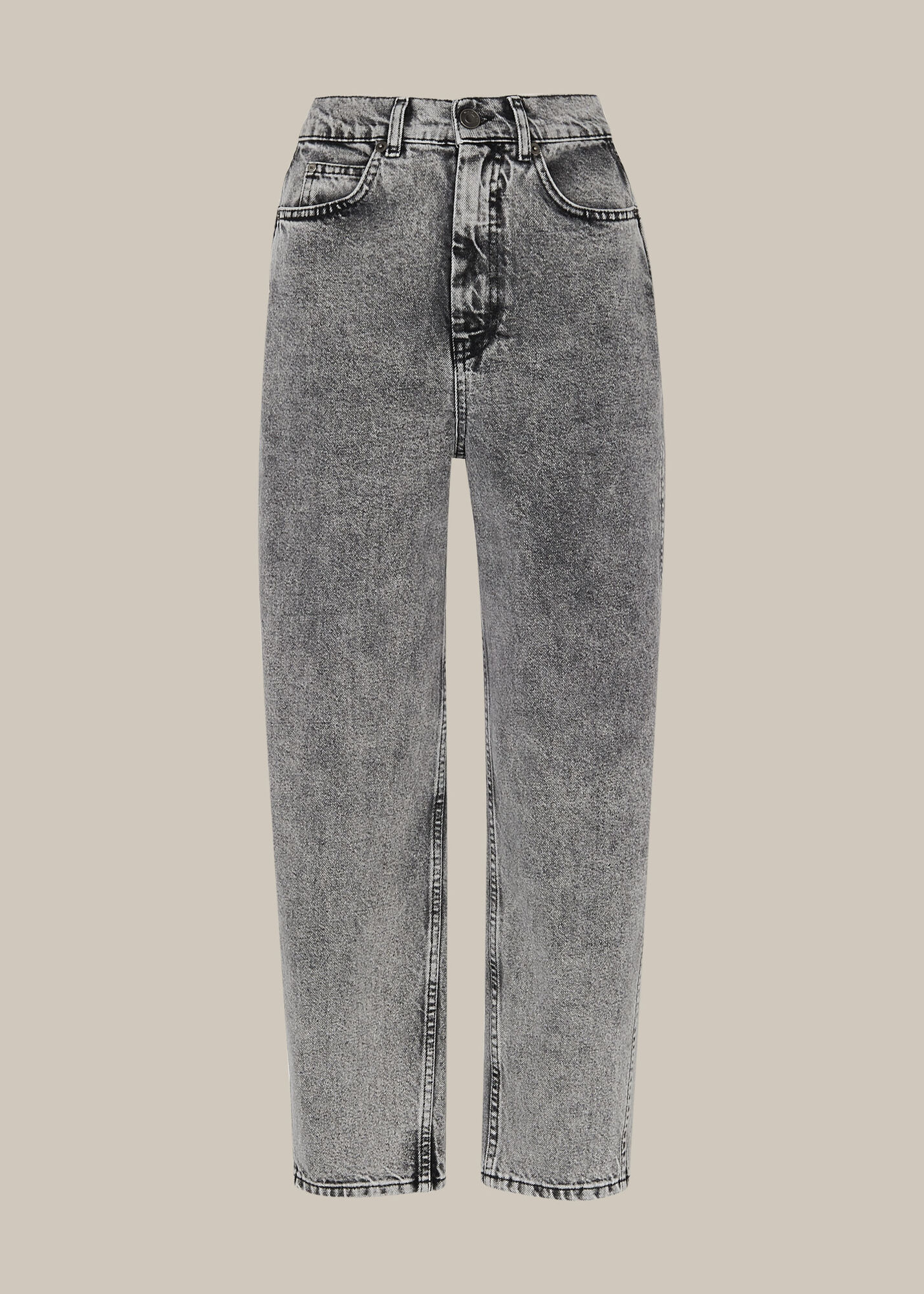 Black Acid Acid Wash Barrel Leg Jean | WHISTLES | Whistles UK